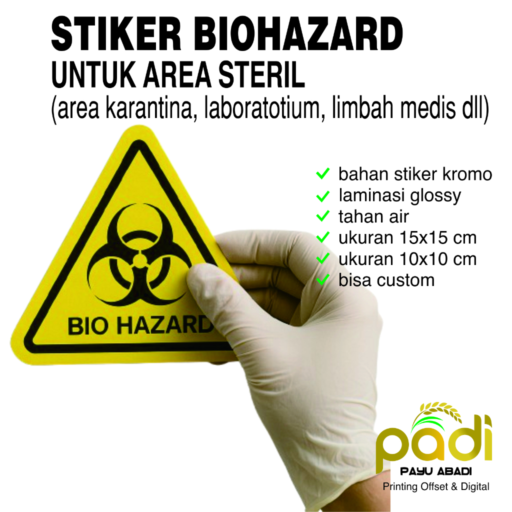 Jual Stiker Label Biohazard | Stiker Bio Hazard Uk. 10x10 cm I Uk ...