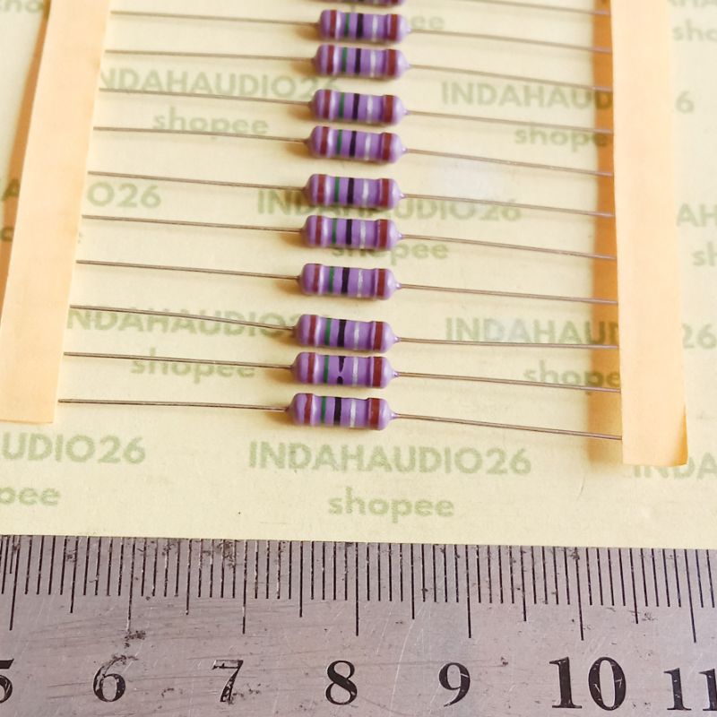 Jual UNGU 1R5 1/2W 1% kaki tembaga resistor 1.5 r 1/2 watt 1,5 ohm 1/2 w 1/2watt 1 persen 1r5 ...