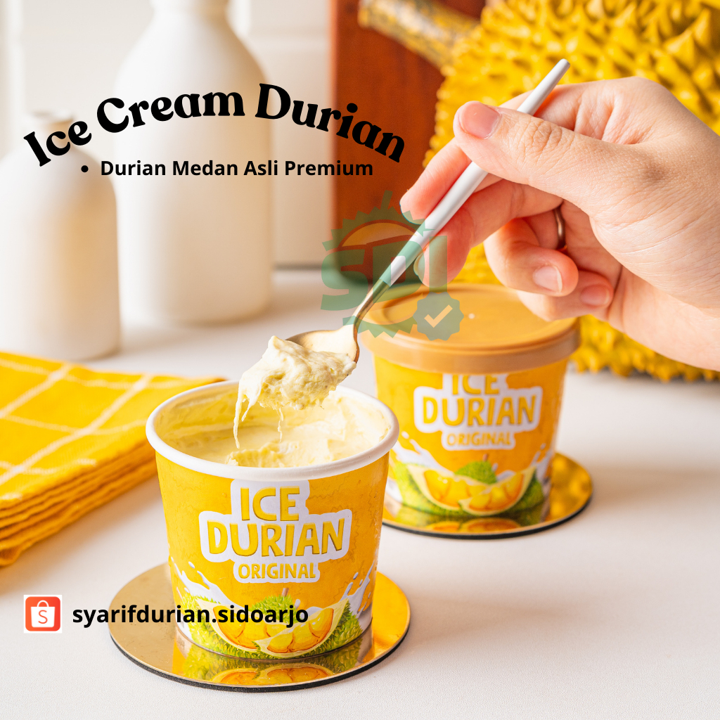 Jual Es Krim Durian Asli dari Buah Durian Ice Cream Original / Es Krim ...