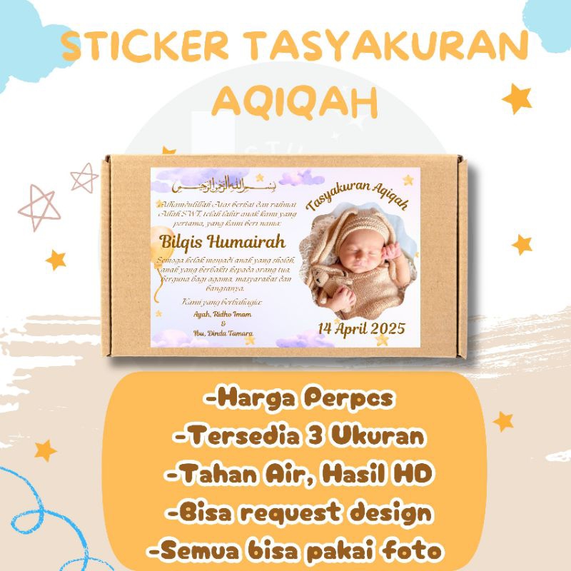 Jual Sticker Tasyakuran Aqiqah/ Sticker Aqiqah/Sticker syukuran ulang ...