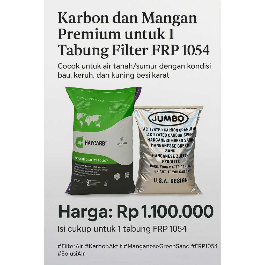 Jual Paket Karbon dan Mangan Premium untuk isi 1 Tabung Filter Air FRP ...