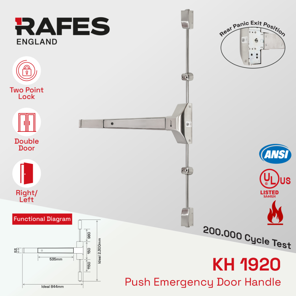 Jual Panic Exit Bar Handle RAFES ENGLAND Pintu Darurat Emergency FIRE ...