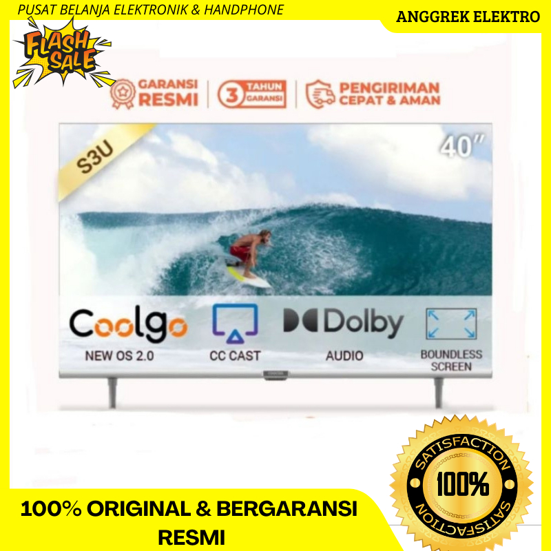 Jual COOCAA LED TV 40 inch 40S3U plus USB Smart tv bisa youtube FHD ...
