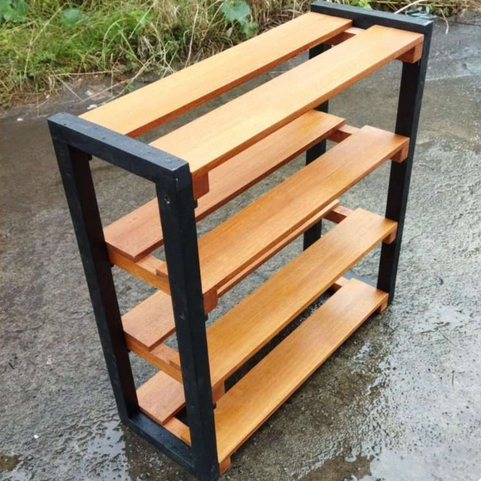 Jual Rak Rack Sepatu Sandal Sendal 4 Tingkat Kayu Super Kuat Estetik ...