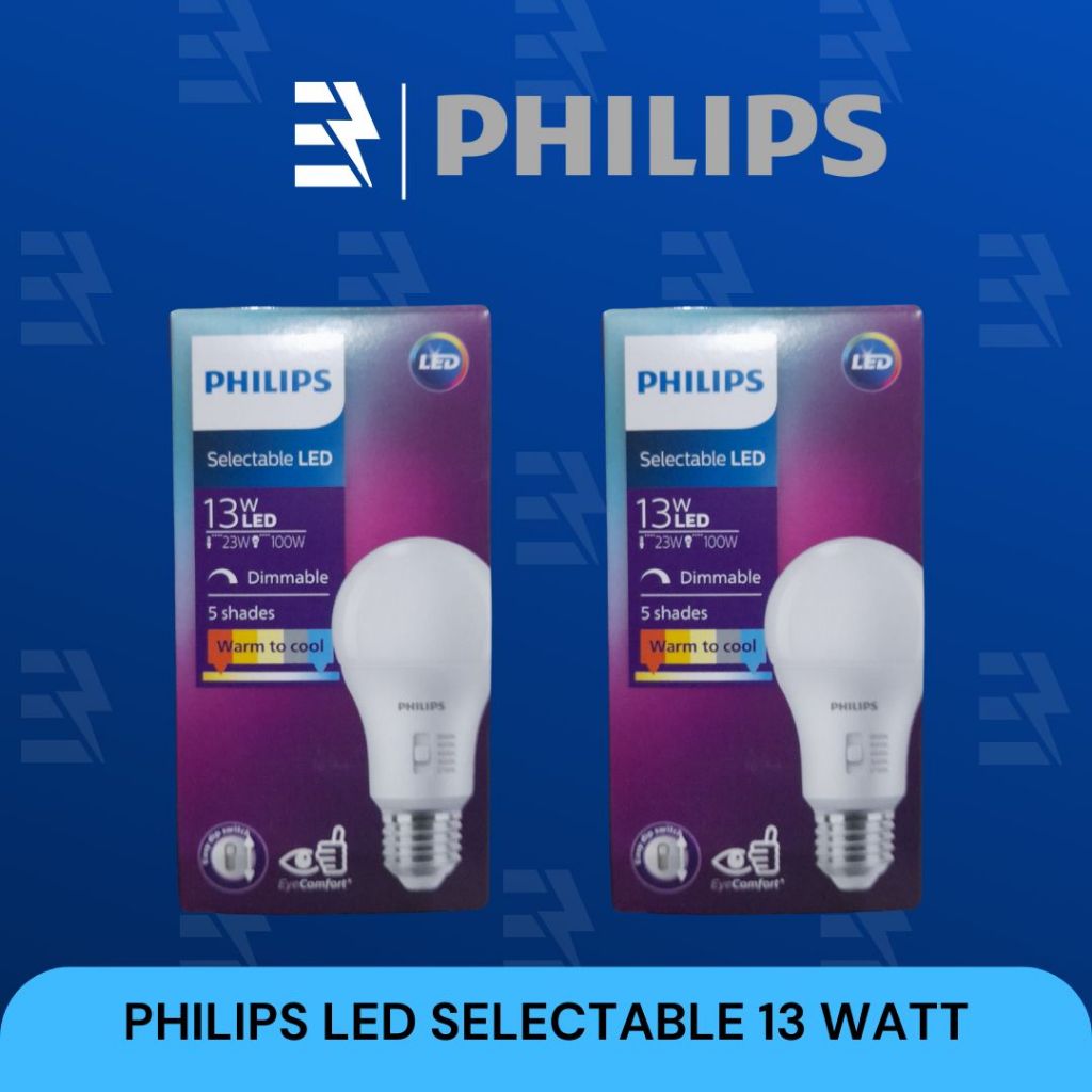 Jual LAMPU PHILIPS BULB DIPSWITCH SELECTABLE LED LAMPU 5 CAHAYA SWITCH ...