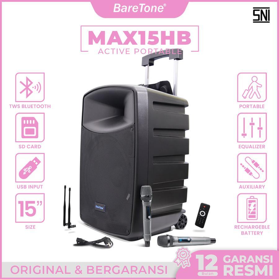 Jual BareTone Speaker Portable MAX15HB Speaker Bluetooth 15 Inch Mini ...