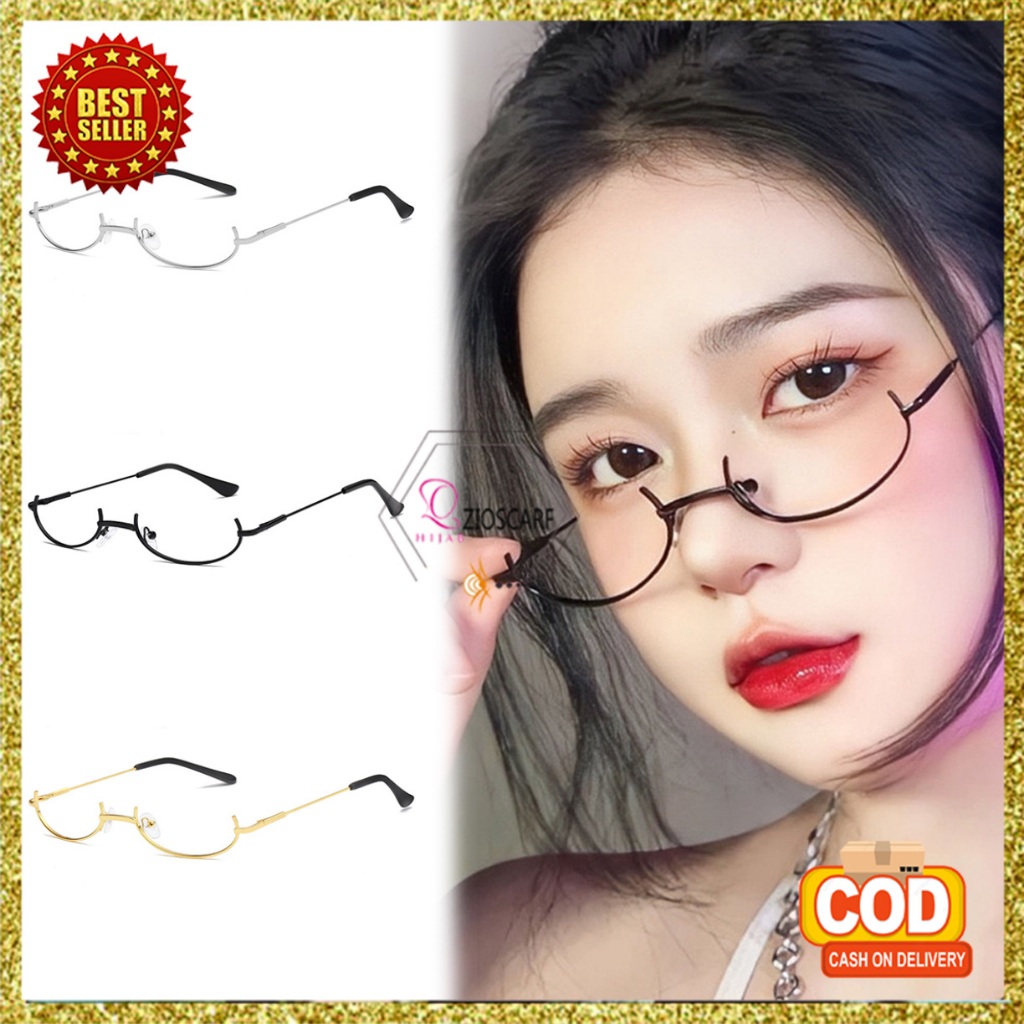 Jual Kacamata Pendant Setengah Bingkai Gaya Wanita Korea Cosplay Frame ...