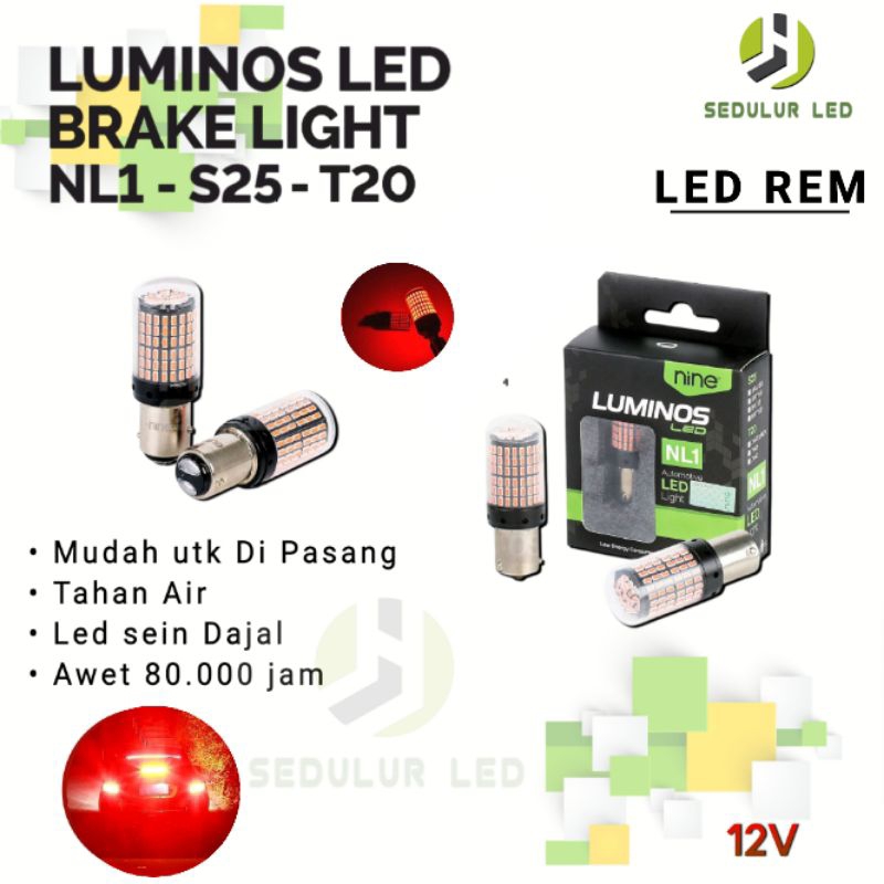 Jual LAMPU LED MUNDUR REM STOPLAMP MOBIL S25 T20 144 MATA NON KEDIP NINE LUMINOSLED NL1 | Shopee ...