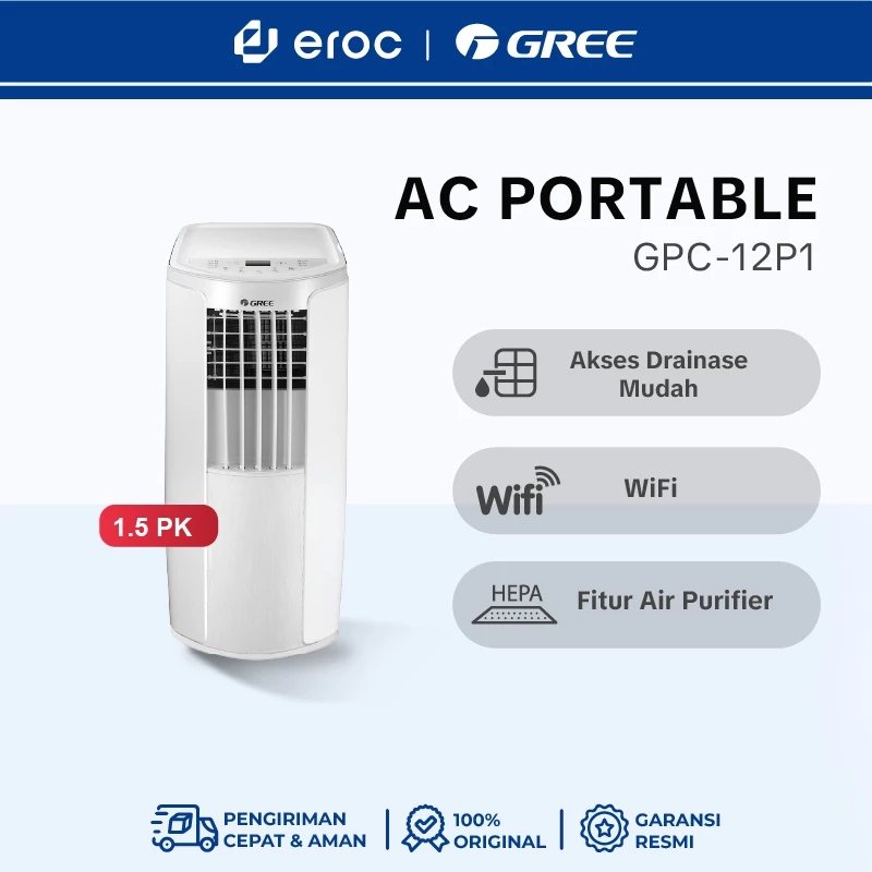Jual AC Portable GREE 1.5 PK - Air Purifier - WIFI Control - Model GPC-12P2 | Shopee Indonesia