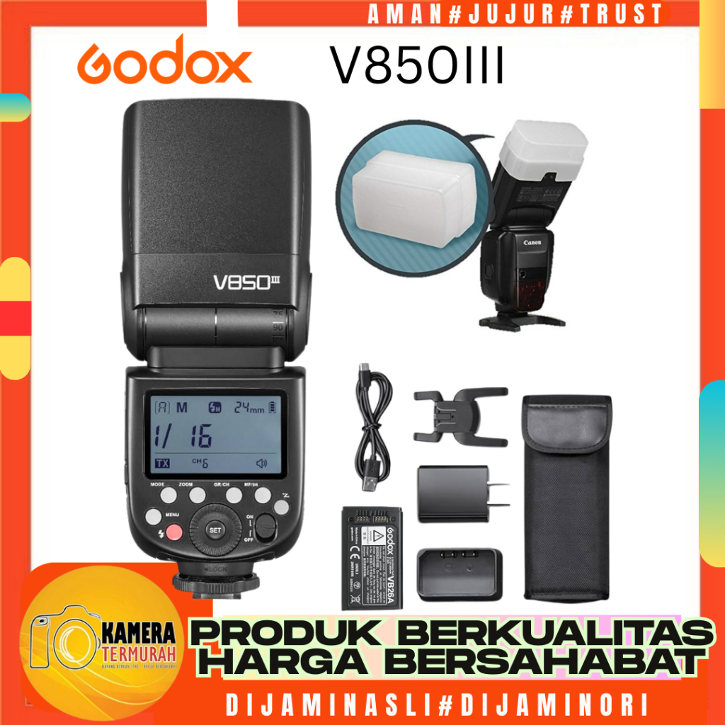 Jual Speedlite Flash Godox V850III V850II V850 V850 II HSS Ving Lithium ...