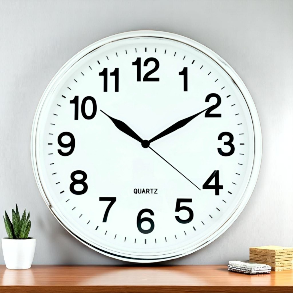 Jual ESA Jam Dinding Minimalis Polos Ukuran Besar 45cm Warna Putih ...