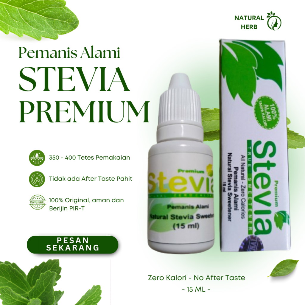 Jual PROMO!! STEVIA PREMIUM 15ML PEMANIS ALAMI DIET ORIGINAL | Shopee ...