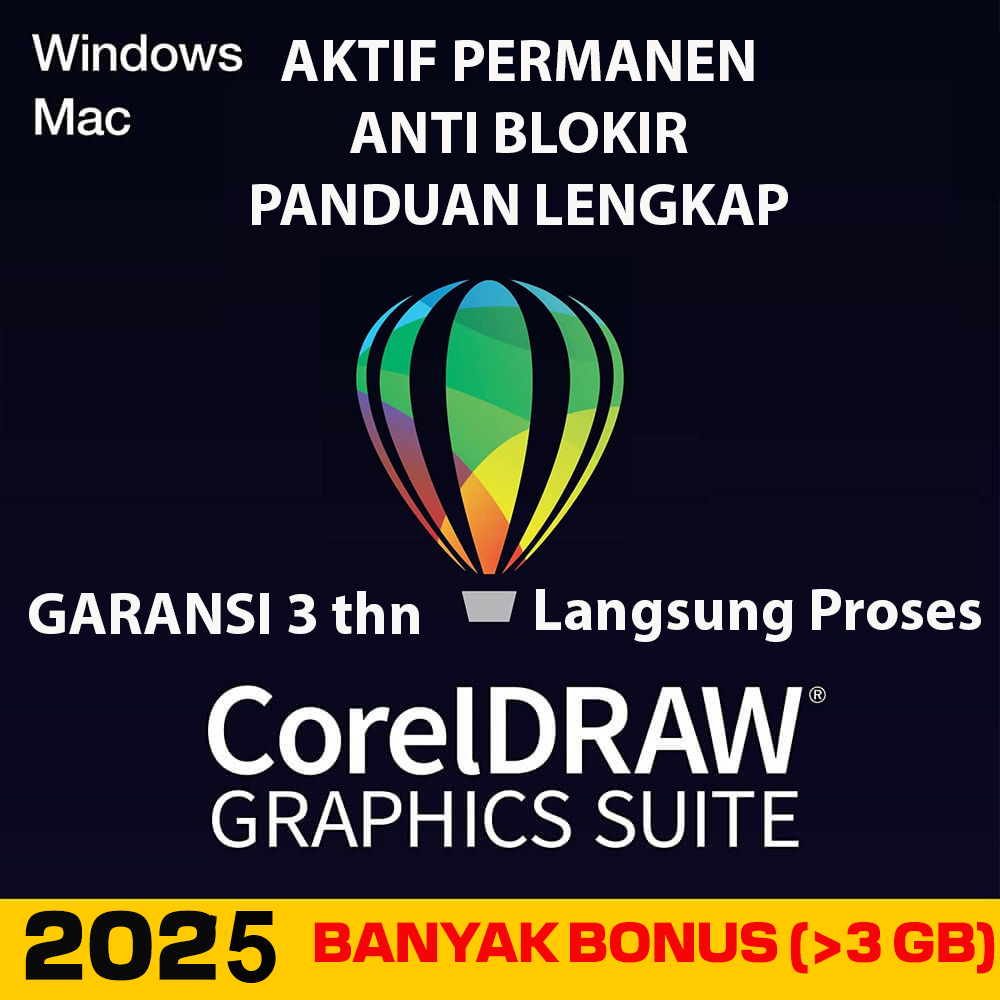Jual Corel 2025 CorelDraw Mac Win 2205 2024 2023 Khusus Macbook M1 M2 M3 M4 dan Mac Intel ...
