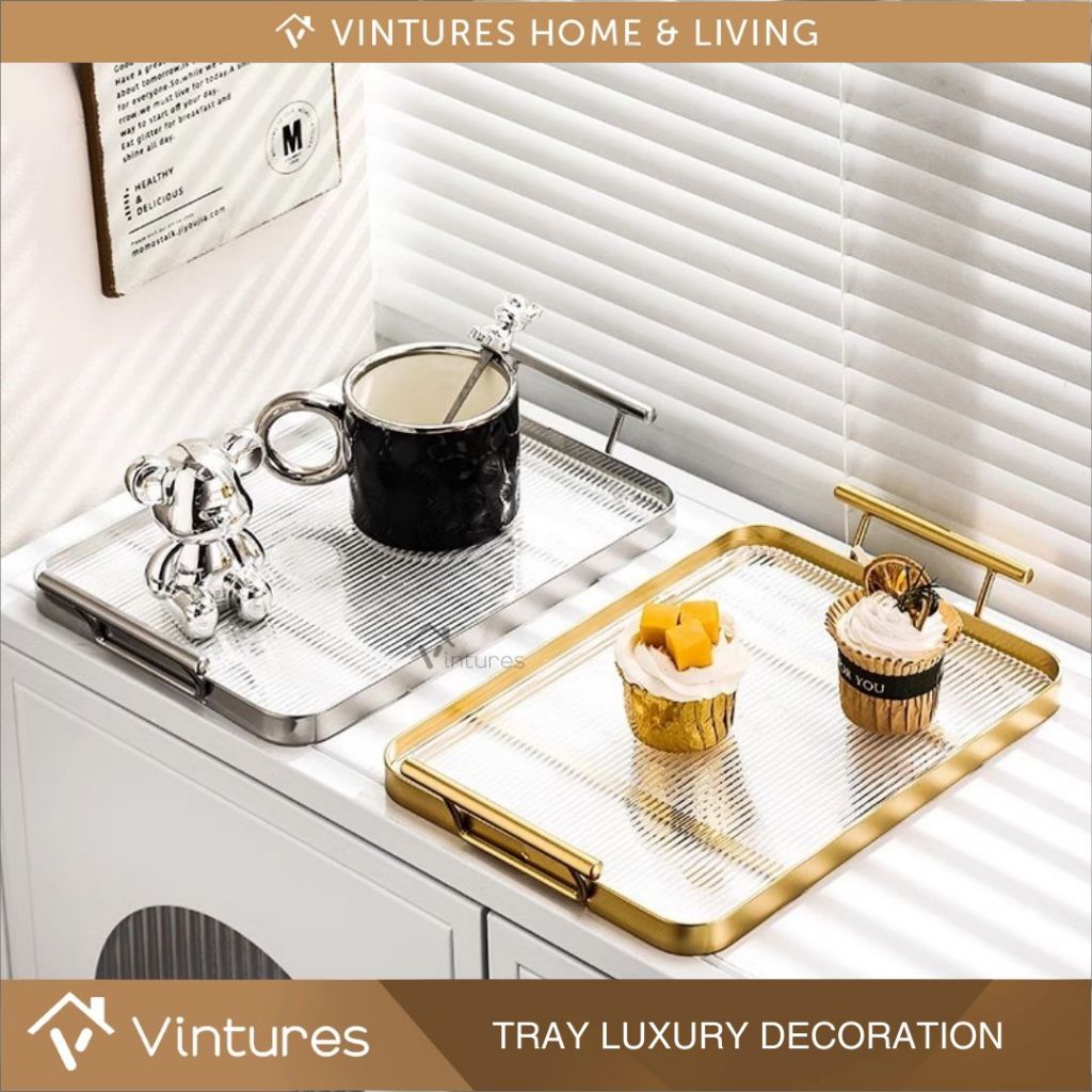 Jual Nampan Aesthetic / Nampan Tray Mewah/ Nampan Dengan Pegangan ...