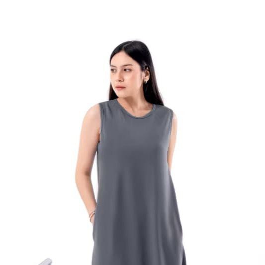 Jual INNER SPAN DRESS RAJUT (ABU TUA) KNIT PREMIUM | LONG DRESS SPAN ...