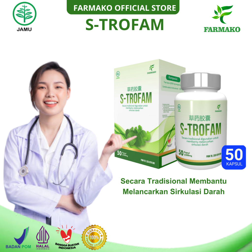 Jual S-Trofam Obat Stroke Kolestrol Darah Tinggi Penyumbatan Pembuluh ...