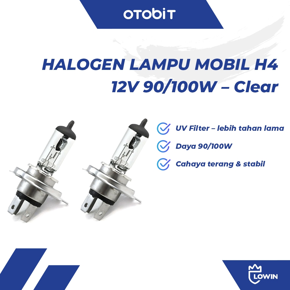 Jual HALOGEN BULB / BOHLAM HALOGEN LAMPU MOBIL H4 12V 90/100 W CLEAR ...