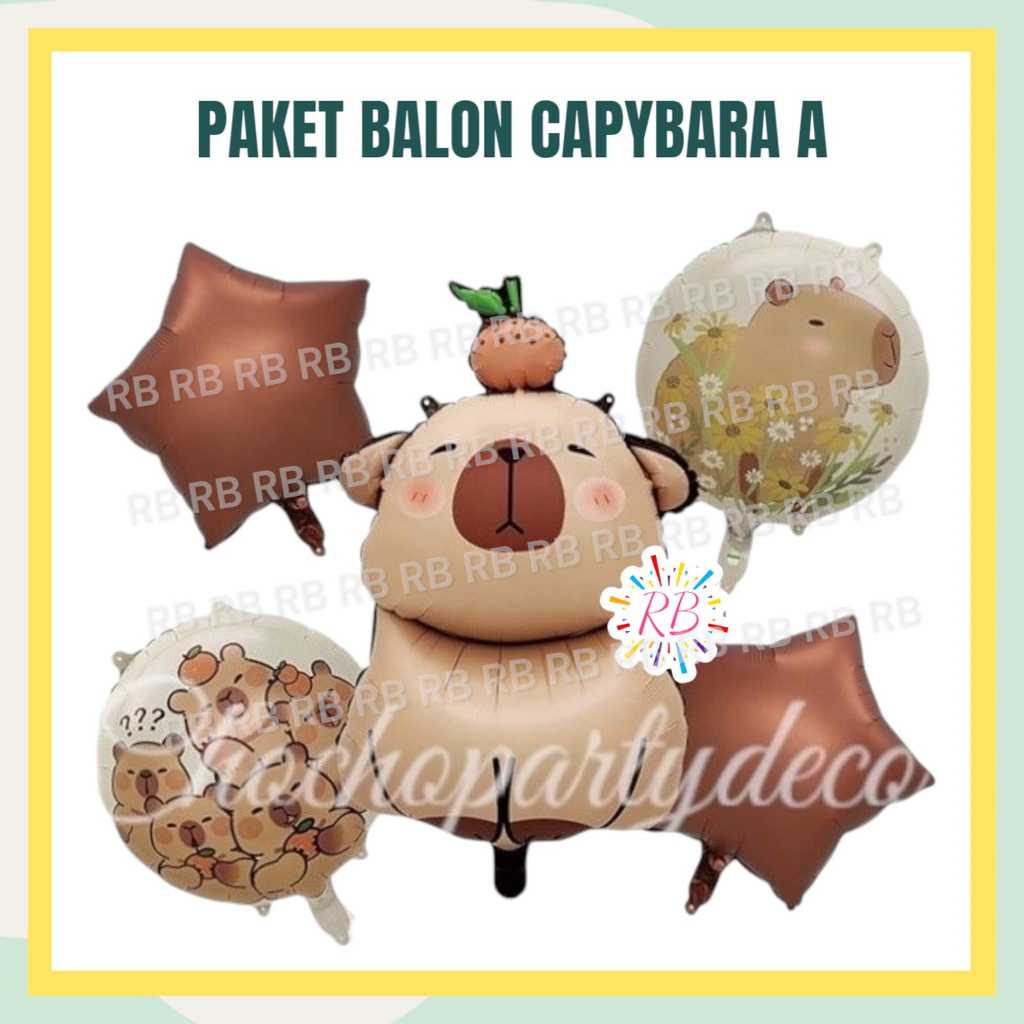 Jual Paket Balon CAPYBARA A / Dekorasi Ulang Tahun CAPYBARA | Shopee ...