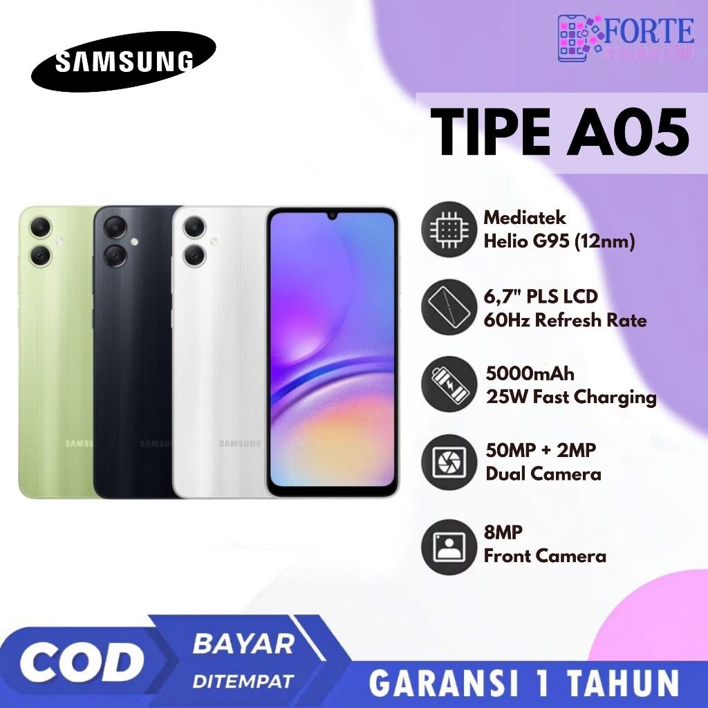 Jual HP SAMSUNG GALAXY A05 RAM 8+256GB Hp Murah Smartphone Fullset ...