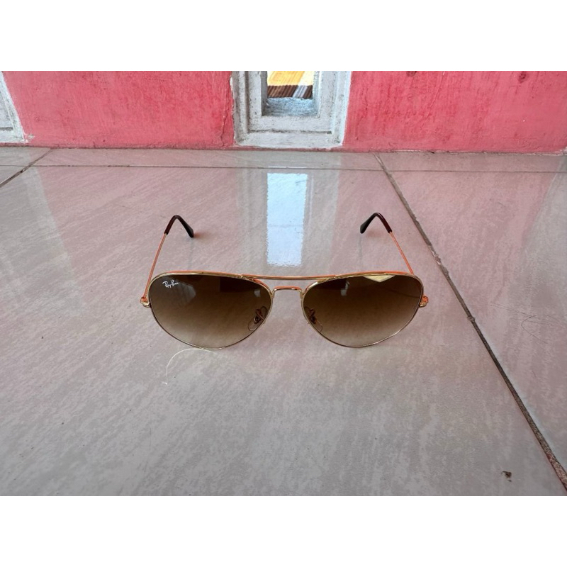 Jual KACAMATA RAYBAN AVIATOR 3026 GOLD LENSA GRADASI COKLAT second ori ...