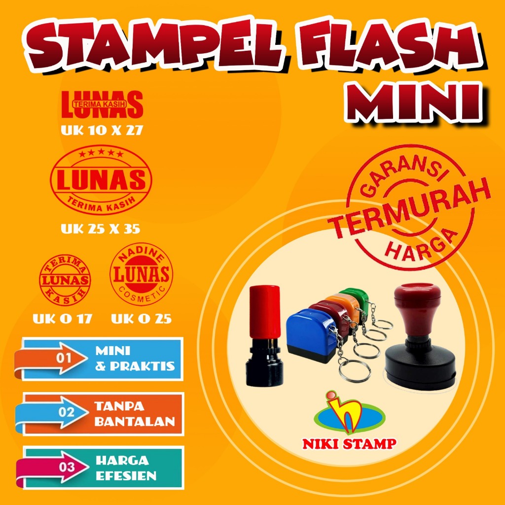 Jual stempel flash lunas /stempel flash otomatis | Shopee Indonesia