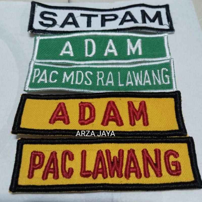 Jual NAMA BORDIR CUSTOM/NAME TAG CUSTOM BANSER SATPAM JAS ANSOR PNS ...