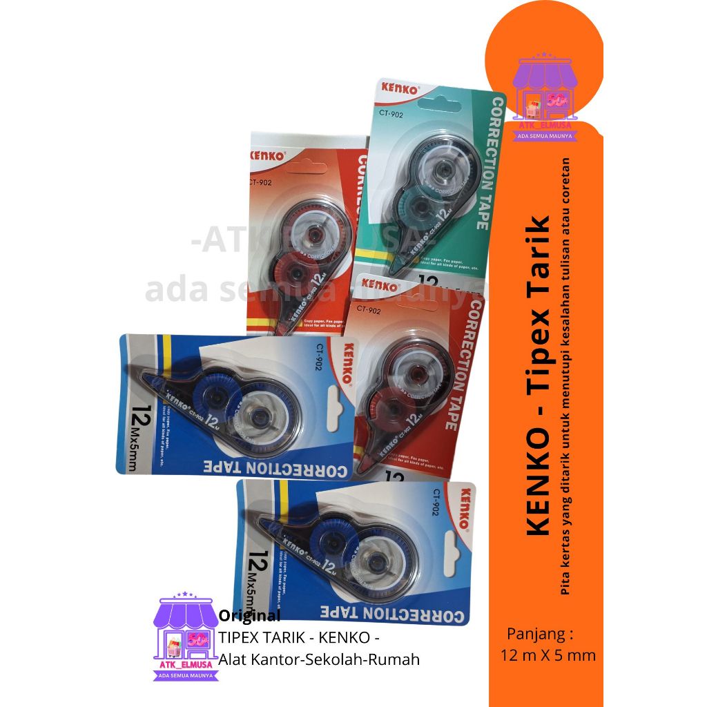 Jual Kenko Tipe-X Tarik. Menutup Coretan Pena dan Tinta pada kertas ...