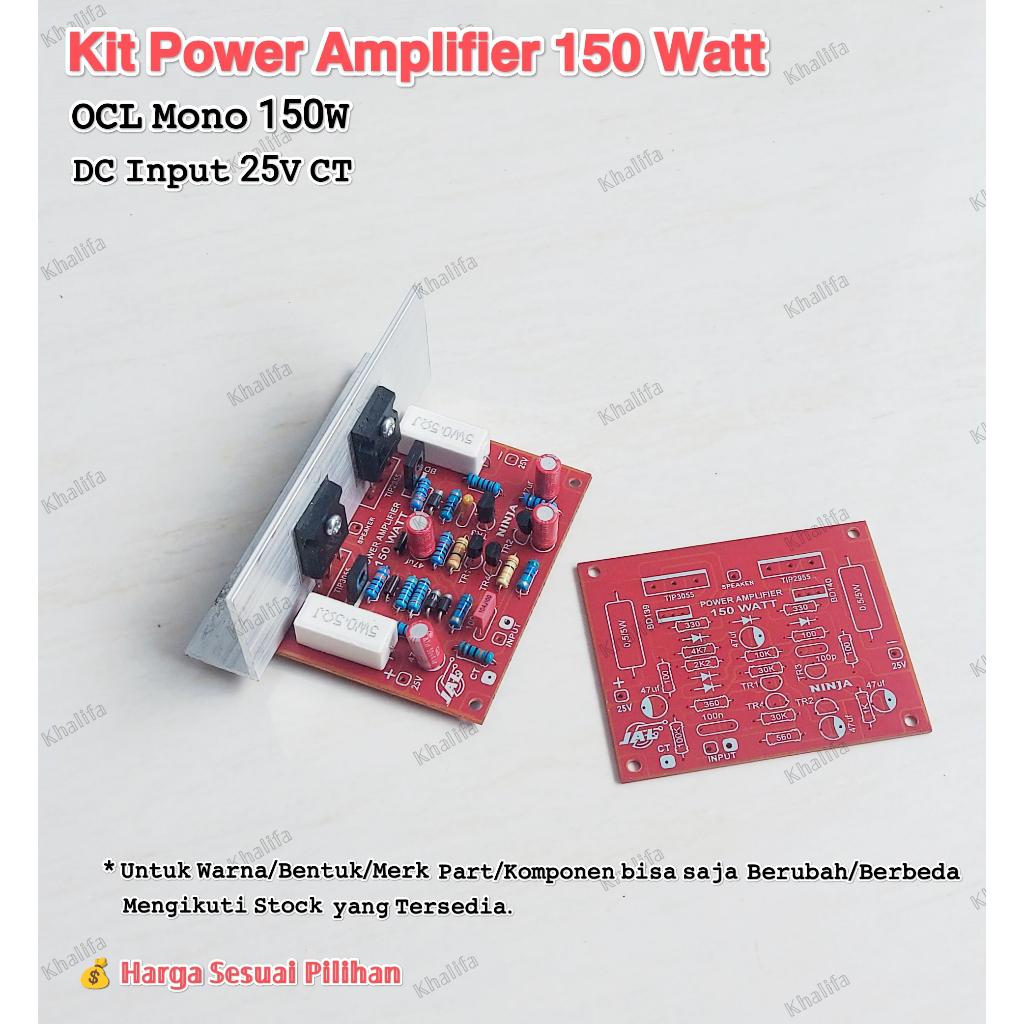 Jual Kit Modul PCB Driver Power Ampli OCL 150W Mono DC 25V CT Module PA ...