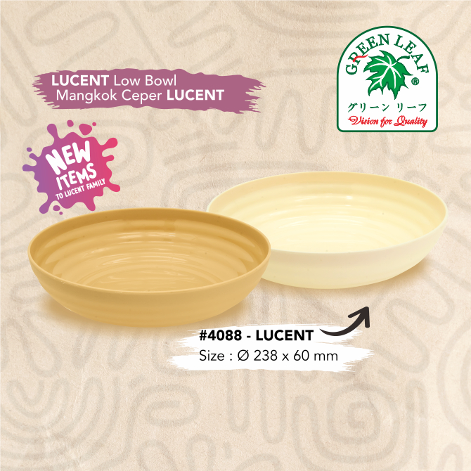Jual Green Leaf Mangkok Ceper LUCENT 1.8L (4088) | Shopee Indonesia