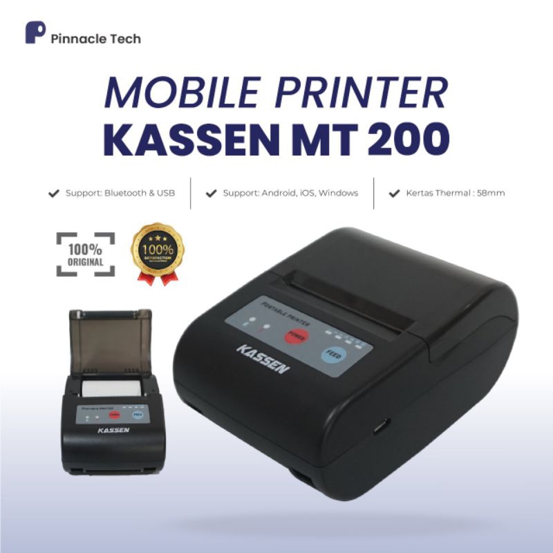 Jual Kassen MT200 Mobile Printer Thermal Bluetooth 58mm Portable MT-200 Cetak Struk Thermal 58mm ...