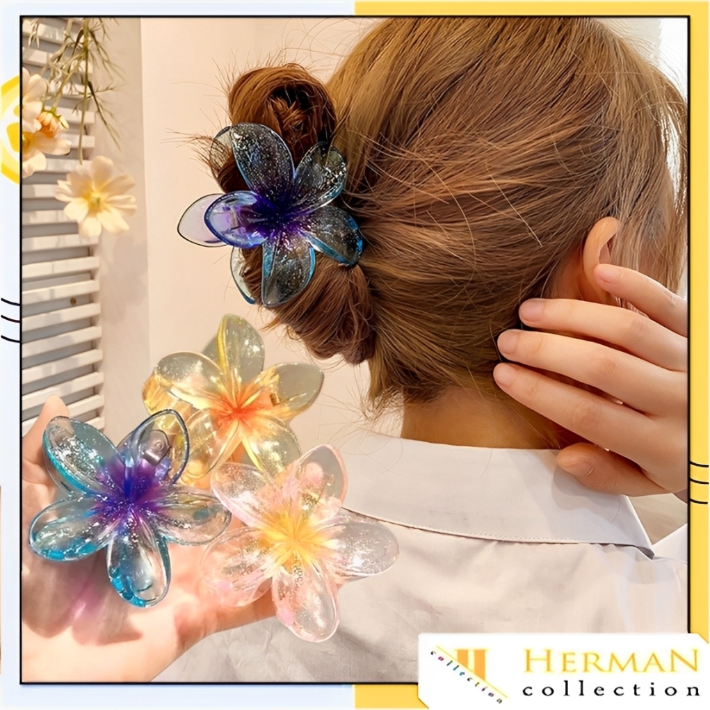 Jual HC Jepit Rambut Model Bunga Kamboja Transparan Akrilik 8cm Hawaiian Plumeria Flower Hair ...