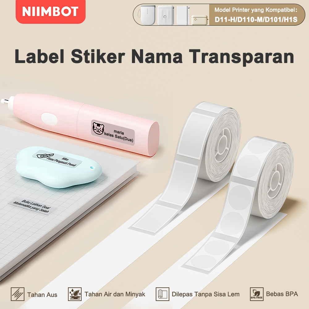 Jual NIIMBOT D11/D110/D101 Label Stiker Transparan Label Harga Kertas ...