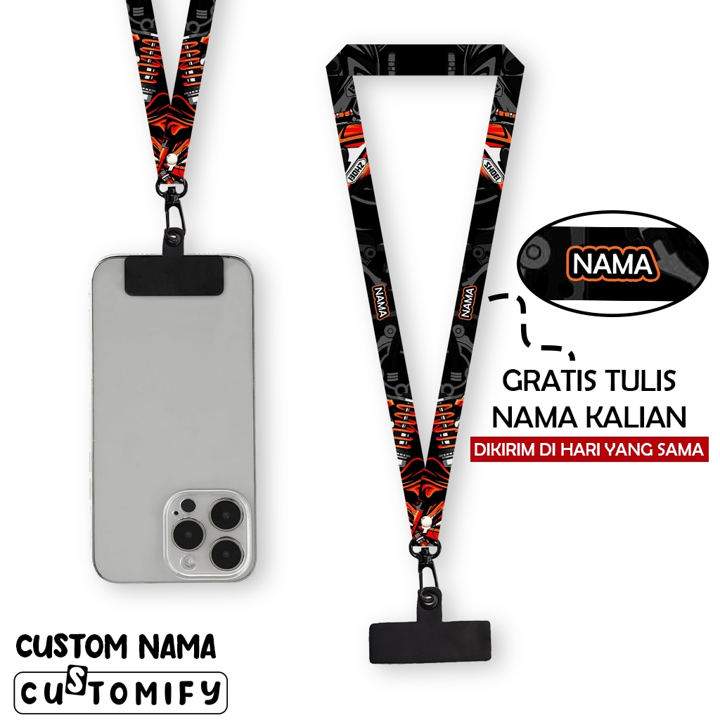 Jual Lanyard Custom Nama Tali Handphone Custom Tali Handphone Murah 1,5 ...