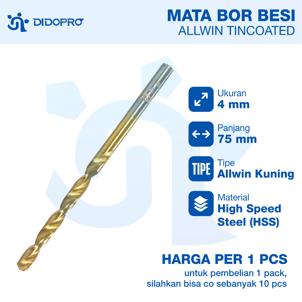 Jual Mata Bor Besi Allwin Kuning 4mm | Shopee Indonesia