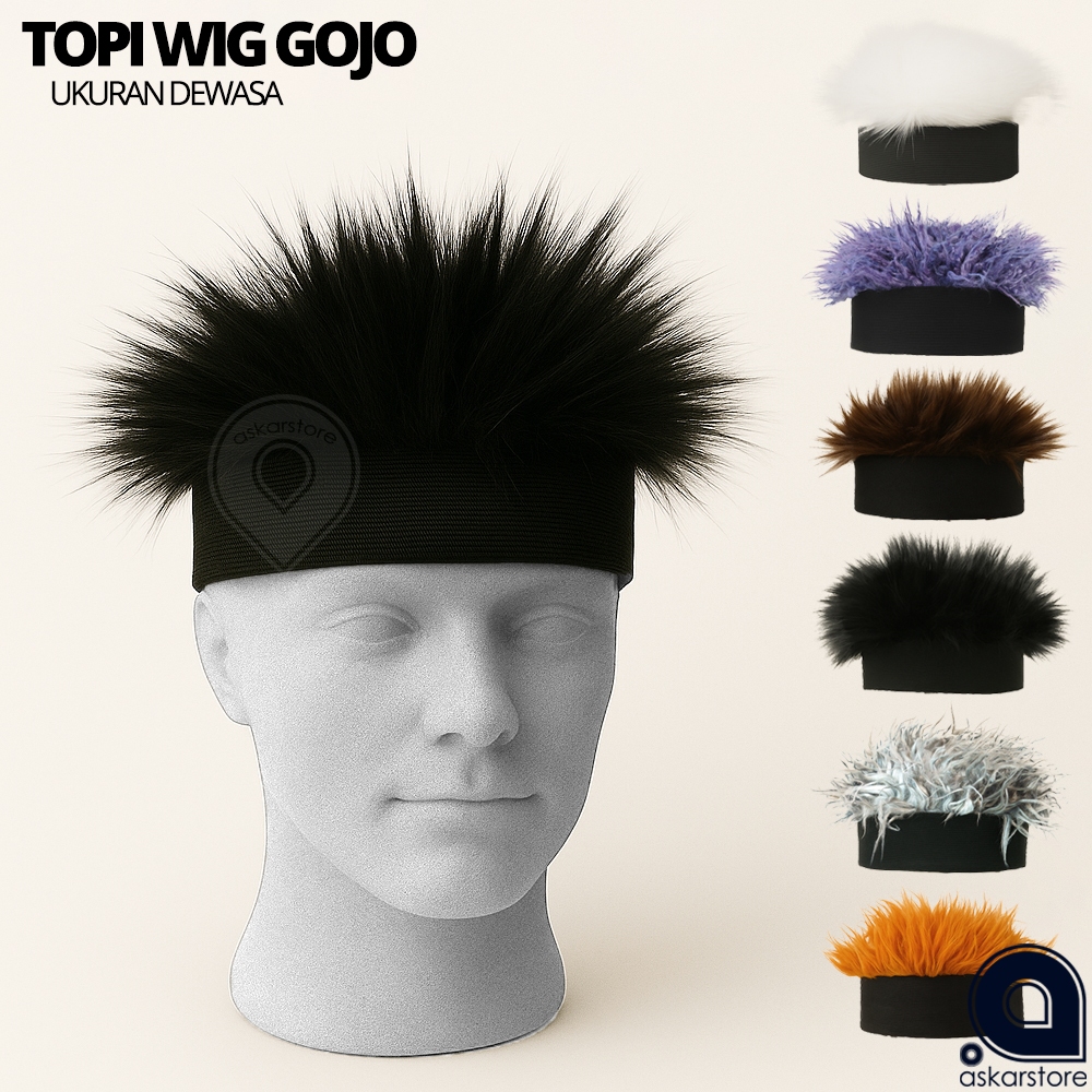 Jual Topi Wig Dewasa Cosplay Model Gojo | Wig Rambut Lucu Viral ...