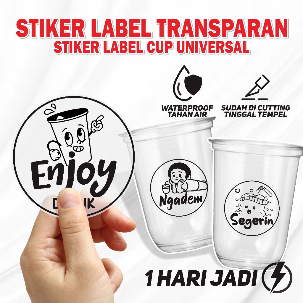 Jual STIKER CUP MINUMAN TRANSPARAN | STIKER TRANSPARAN | STIKER CUP ...