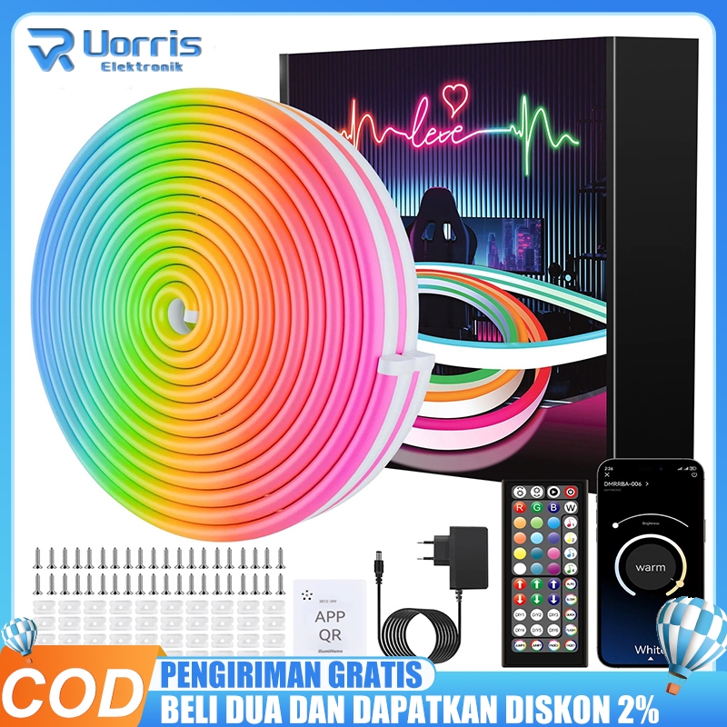 Jual Lampu Neon Flex Running LED Remote 5M 10M Lampu Warna Warni LED ...