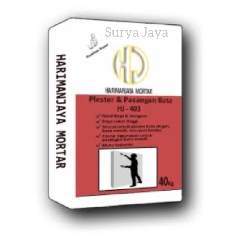 Jual SEMEN MORTAR PLASTER | PLESTER BATA RINGAN HJ MORTAR-403 PER ...