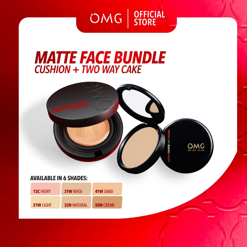 Jual OMG Oh My Glam Glow Matte Face Bundle : Cushion + Two Way Cake ...