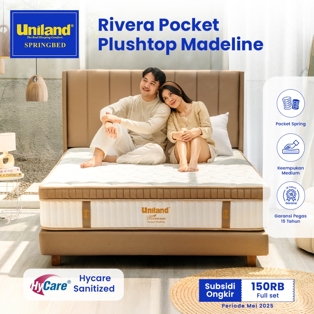 Jual Uniland Springbed Rivera Pocket Plushtop Madeline - Full Set ...
