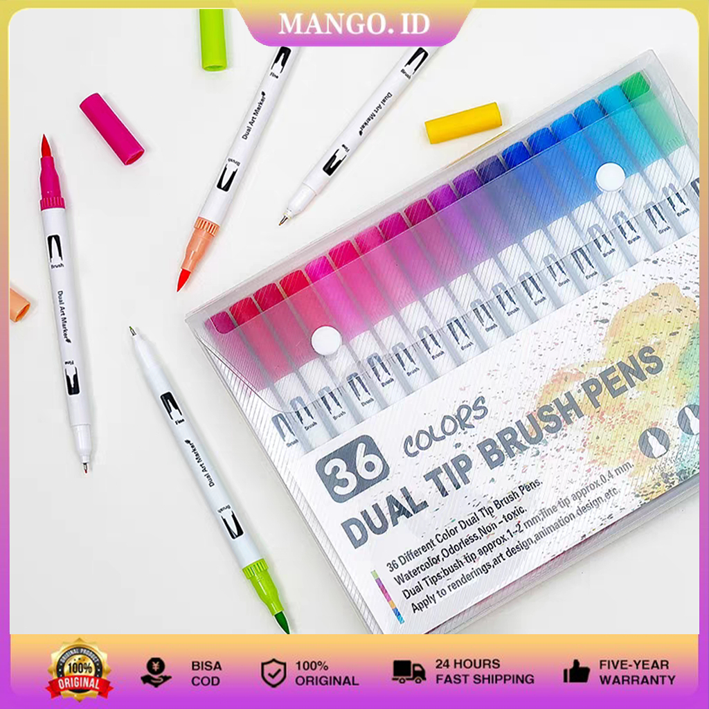 Jual Acrylic Marker Dual Head Watercolor Drawing Pen 12/36/60/80/100 ...