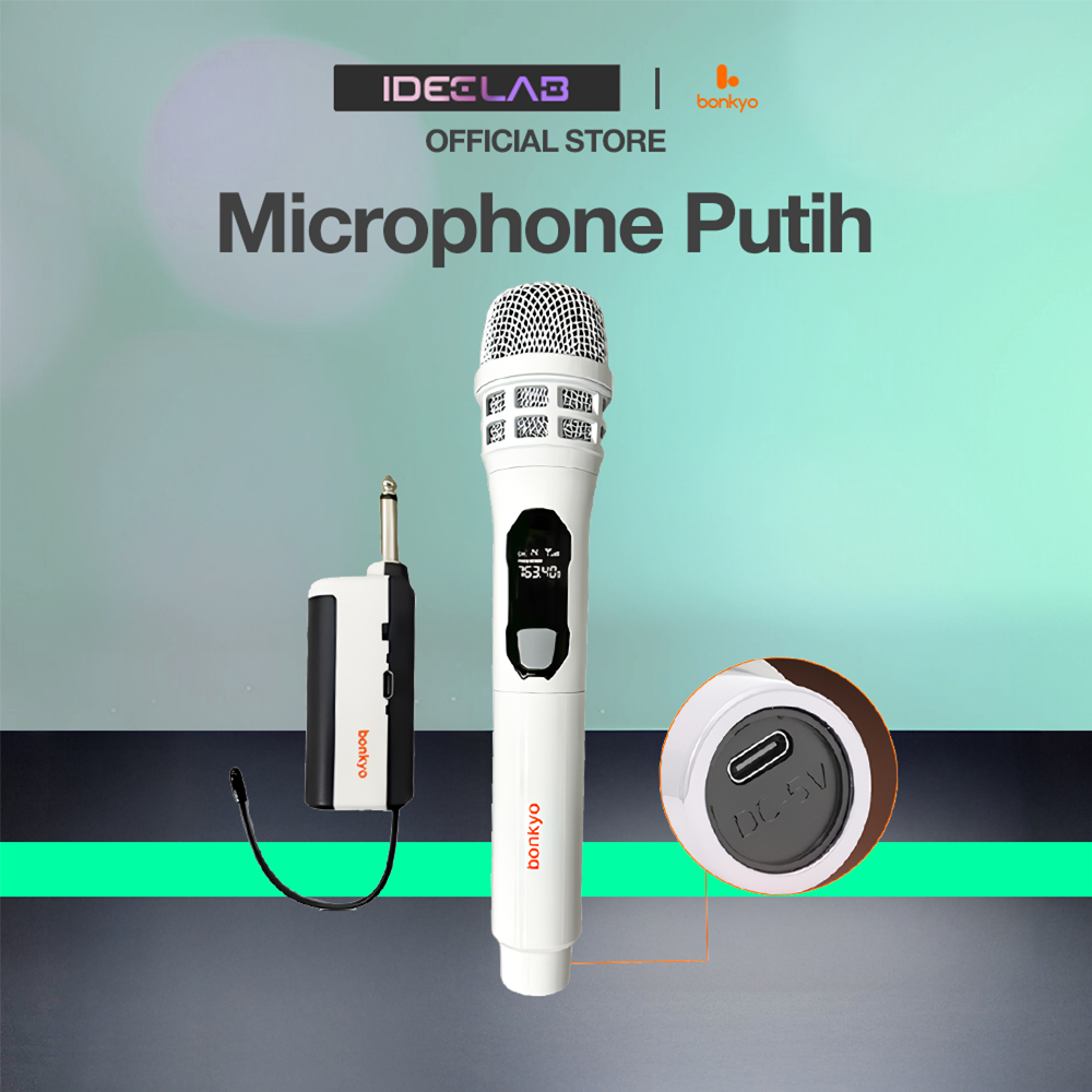 Jual IDEELAB&Bonkyo Wireless Karaoke Microphone Rechargeable Handheld ...