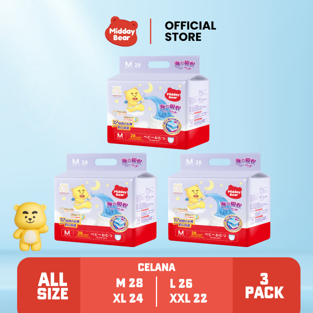 Jual 【3 Pack】 Midday Bear Sea Popok Celana Bayi Pull-Up Pants Sekali ...