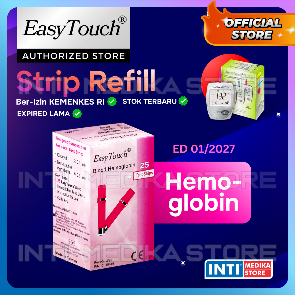 Jual EASYTOUCH - Strip Tes HEMOGLOBIN Isi 25 pcs | Refill HB Test Strip ...