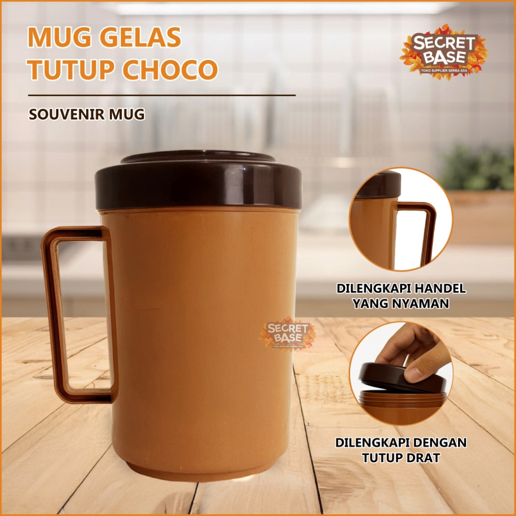 Jual MUG GELAS TUTUP CHOCO - Gelas Plastik Cup Aesthetic / Cangkir ...