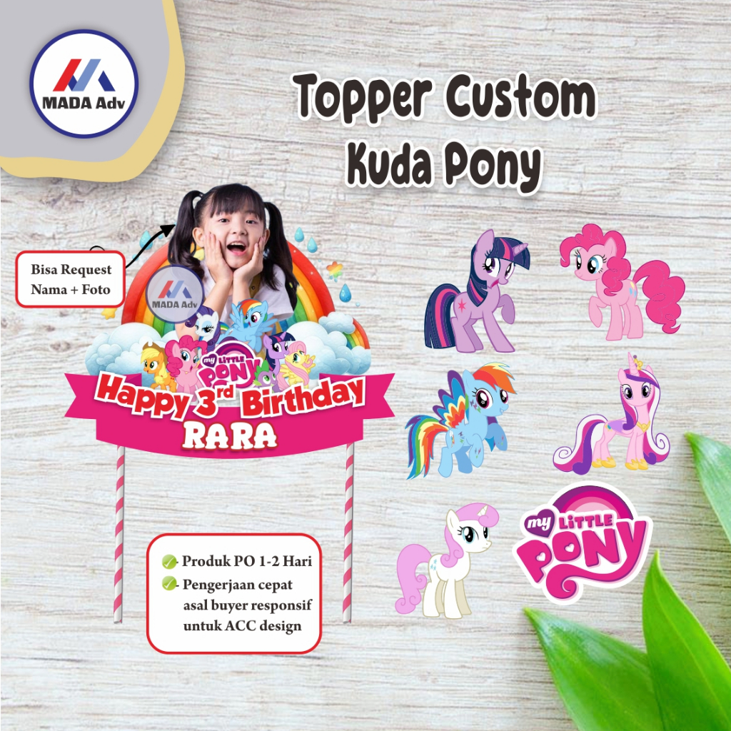 Jual Topper Kue Kuda Pony/ Topper Kue Murah/ Topper Kue Nama & Foto ...