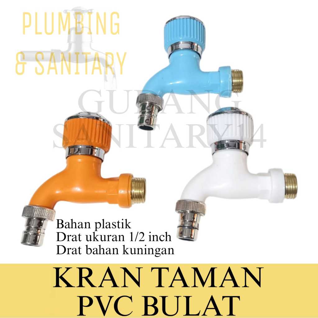 Jual New kran air taman BULAT plastik kran taman warna pvc putar bulat ...