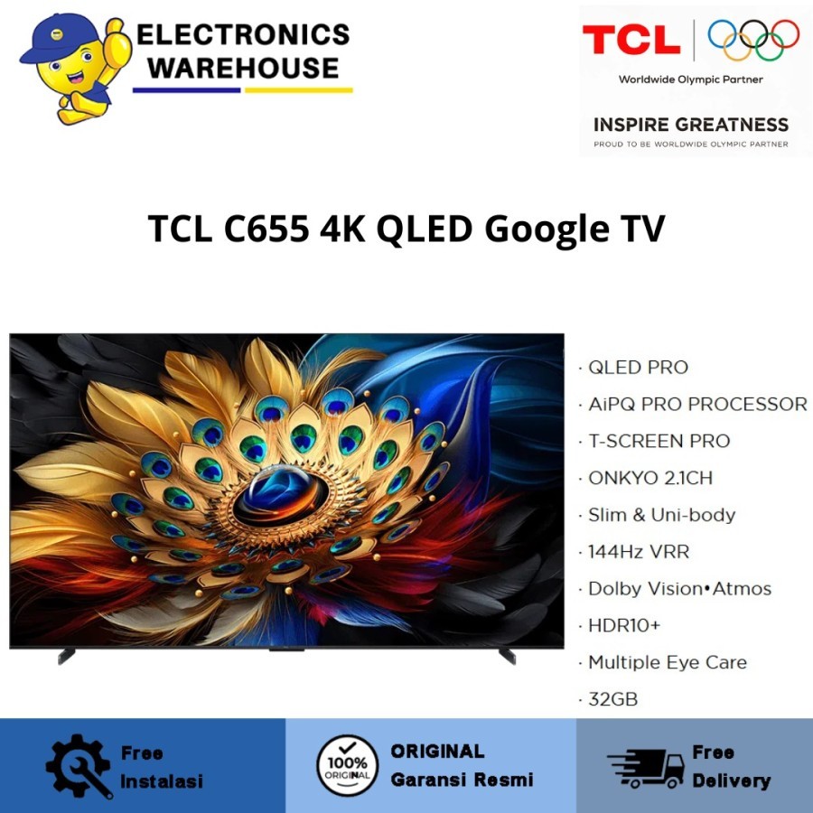 Jual TCL 43C655 QLED PRO 4K UHD Smart Google TV w/ ONKYO 2.1CH 43 Inch | Shopee Indonesia