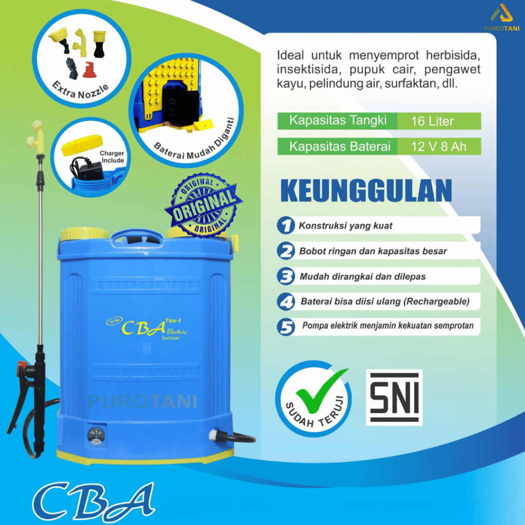 Jual Tangki Semprot Sprayer Ultra CBA Elektrik 16 Liter Knapsack ...