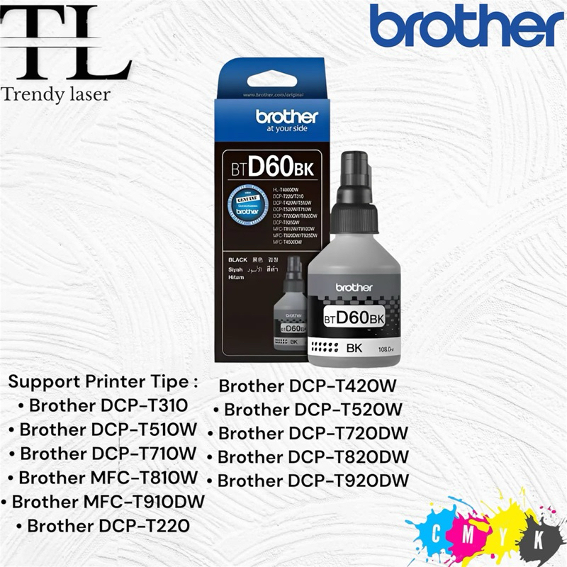 Jual TINTA BROTHER D60BK INK BOTTLE DCP-T510W / DCP-T520W | Shopee ...
